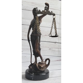 Signed Mayer Lawyer Blind Justice Bronze Figure Law Sculpture Statue ...