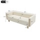 Modern Boucle 3-Seater Sofa with Sculpted Wood-Inset Arms and ...