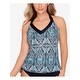 Swim Solutions Women's Printed Stretch Full Bust Support Ring Back V ...