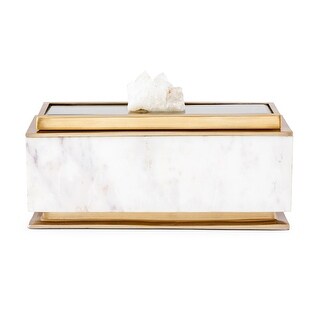 A&B Home Marble Decorative Box with Metal Accents and Gemstone - Bed ...