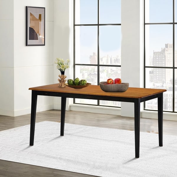 Nova 60 Inch Rectangular Dining Table, Tapered Legs, Rich Oak Brown and ...