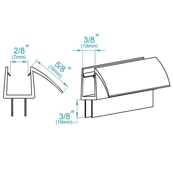Elegant Shower Door Bottom Seal Sweep Wipe Drip Rail Plastic Strip for ...
