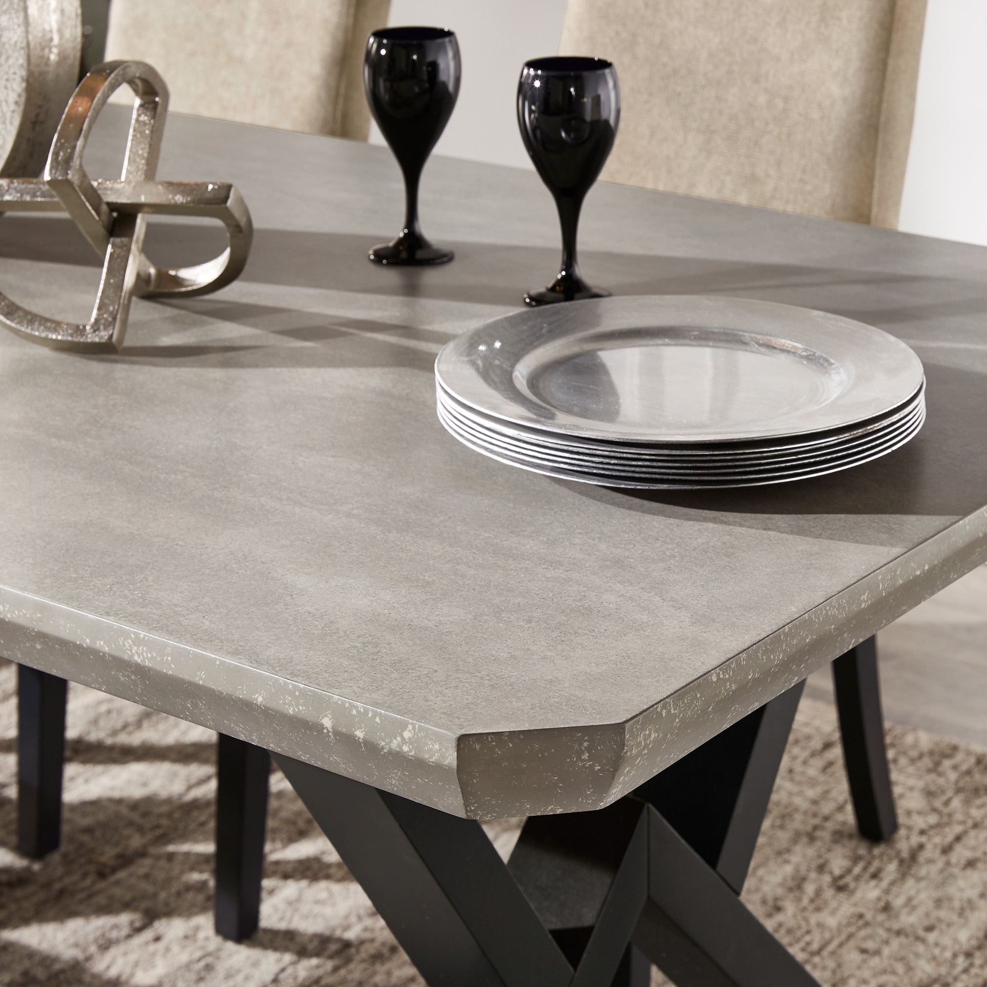 Dining table with cement top store