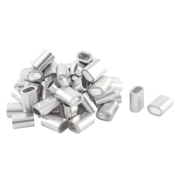 Oval Aluminum Sleeves Clamps for 3mm Wire Rope Swage Clip 50pcs ...