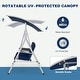 Outdoor Porch Swing with Stand, 2 Person Swing with Canopy, Pivot ...