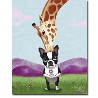 Giraffe Kisses by Brian Rubenacker Gallery Wrapped Canvas Giclee Art (20 in x 16 in) - Bed Bath ...