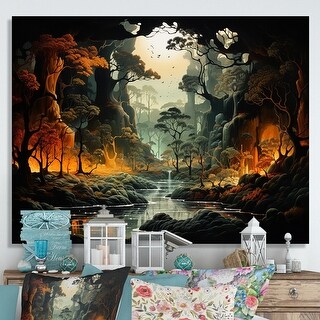 Designart "Adventures In The Enchanted Forest I" Forest Canvas Prints ...