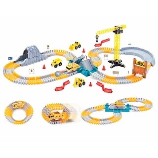 Magic Construction Twisting Race Car Track Set - Flexible Bending ...