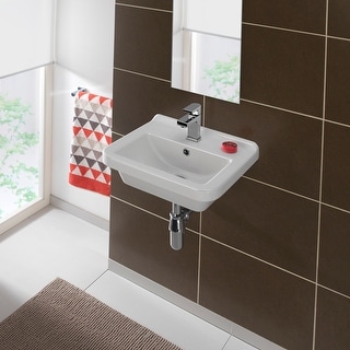 Bissonnet Erika 45 Pro 17-11/16" Vitreous China Wall Mounted Bathroom ...