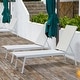 Outdoor Textilene Chaise Lounge with 6-Position Adjustable Backrest ...