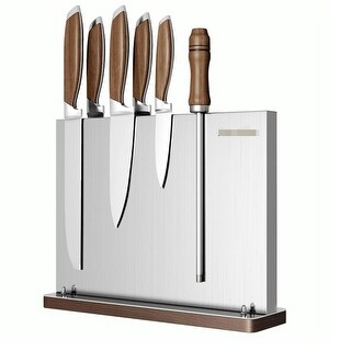 Knife Block, - Silver - 3.14"D x 11.81"W x 8.85"H - Bed Bath & Beyond ...