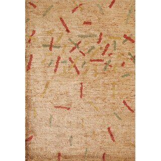 Modern Abstract Oriental Area Rug Handmade Jute Carpet - 3'11