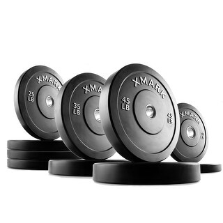 XMark Olympic Bumper Weight Plates, Stainless Inserts, XM-3385-280S ...