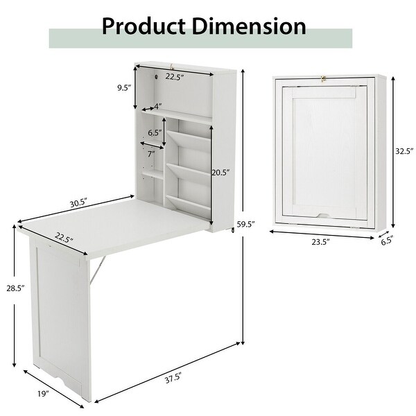 Gymax wall mounted desk store