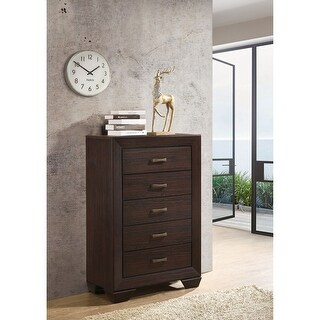 Hadfield Dark Cocoa 5-Drawer Chest - Bed Bath & Beyond - 43722385