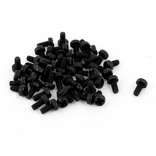 M2 x 4mm Nylon Phillips Cross Pan Head Machine Screws Black 50 PCS ...
