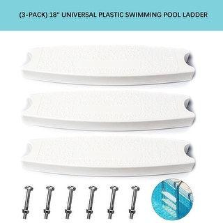 (3-Pack) 18" Universal Plastic Pool Ladder with Stainless Steel Bolts ...