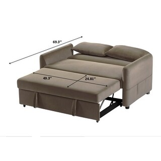 57" Sleeper Sofa, Recessed Arm, Removable Collapsible Back - Bed Bath ...