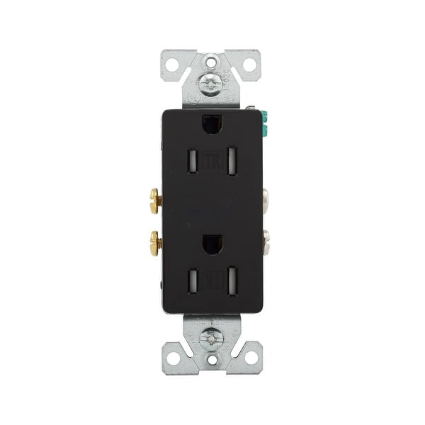 15 AMP Rectangle Black Electrical Receptacle Plastic-Aluminum American ...