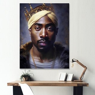 Designart "Celebrity Tupac King Of Rap I" Celebrity Wall Art For Living ...