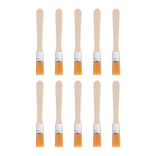 0.6" Width Small Paint Brush Nylon Bristle with Wood Handle Tool 10Pcs ...