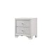 Modern Glam Two-Drawer Nightstand, Embossed Crocodile Pattern - Bed ...