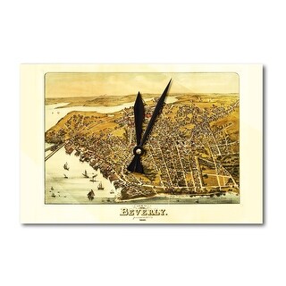 Beverly, Massachusetts - Panoramic Map (Acrylic Wall Clock) - Acrylic ...