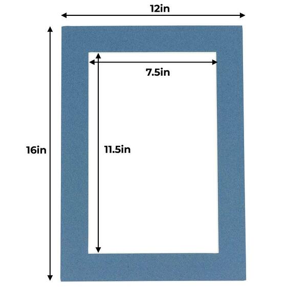 12x16 Mat for 8x12 Photo - Steel Blue Matboard for Frames Measuring 12 ...