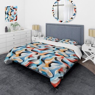 Designart "Monochrome Reflections I" Modern Bedding Cover Set With 2 ...