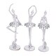 Silver Polystone Dancer Decorative Sculpture with Mirror Accents (Set ...