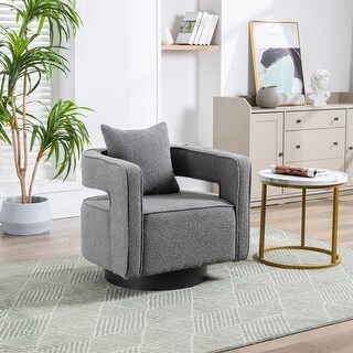 Swivel Accent Open Back Chair Modern Comfy Sofa Chair With Black Base ...