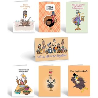 Thanksgiving Cards (Funny Assortment)-Set of 14 Boxed Cards & White ...