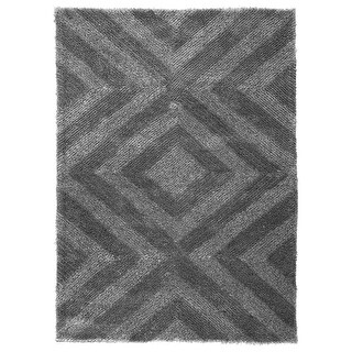 Rug with Hand Tufted Diamond Pattern, Medium, Gray - Grey - 5' X 7' - 5 ...
