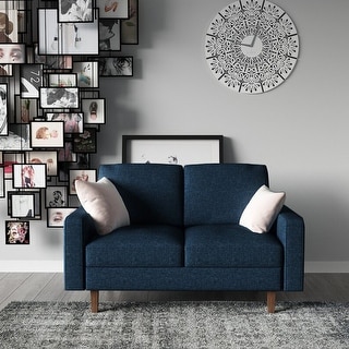 Goss Linen Fabric Upholstered Loveseat - Bed Bath & Beyond - 23500832