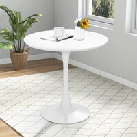 32 Inch Modern Tulip Round Dining Table with MDF Top - 32" x 30" (Dia x ...