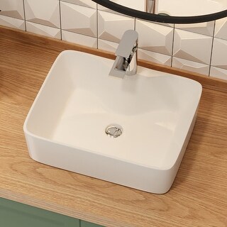 CB HOME 14" Modern Small Vessel Bathroom Sink, Round Ceramic Basin ...