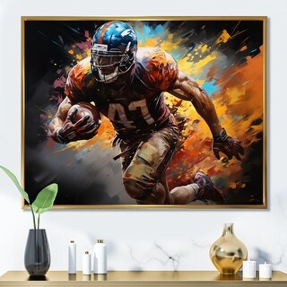 Designart "Football Spectacle Of" Sports Framed Wall Art Prints - Bed ...