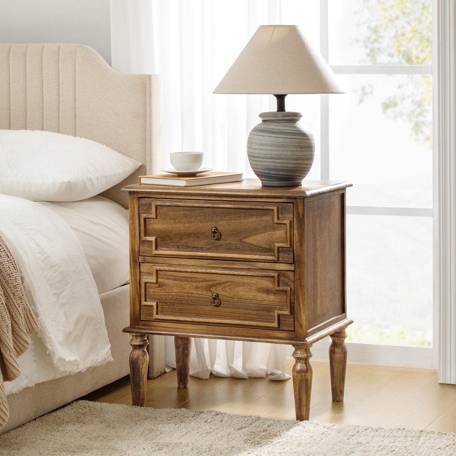 Nightstand with built in charging station store
