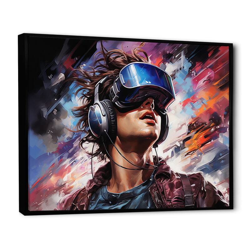 Designart "Video Game Virtual Adventure Portrait I" Video Games Framed ...