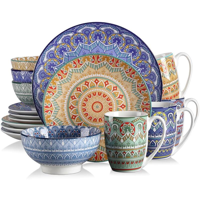 vancasso Mandala Bohemian Porcelain Dinnerware Set (Service for 4 ...