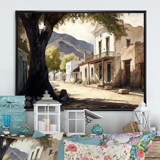 Designart "Small Town In Arizona IV" Southwestern Framed Canvas Art ...