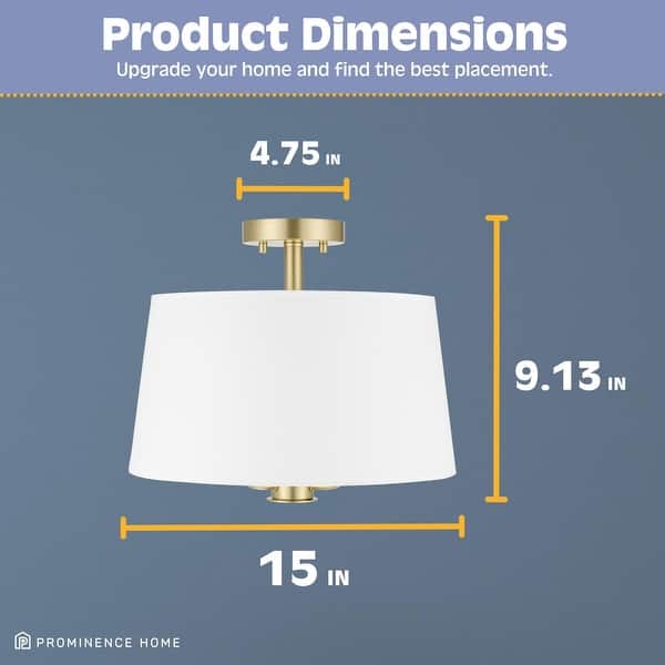 Prominence Home Billet Convertible Pendant/Semi-Flush with Fabric ...