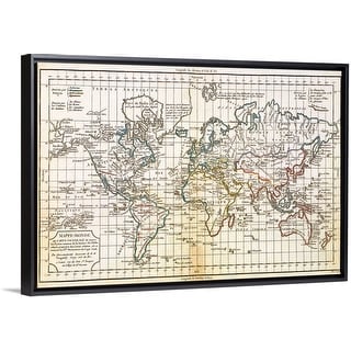 "Antique map of the world" Black Float Frame Canvas Art - Bed Bath ...