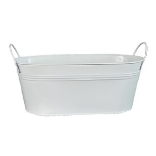 Oval White Metal Bucket - Bed Bath & Beyond - 41367448
