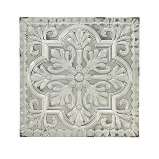22.25" Gray and Brown Rustic Metal Tile Wall Decor - Bed Bath & Beyond ...