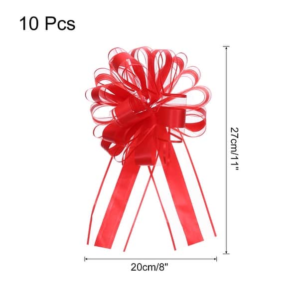 10pcs 8 Inch Large Pull Bow Organza Gift Wrapping Bows Ribbon - Bed ...