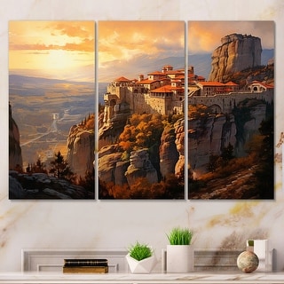 Designart "Greece Meteora Enigma II" Landscapes Wall Art Print Set ...