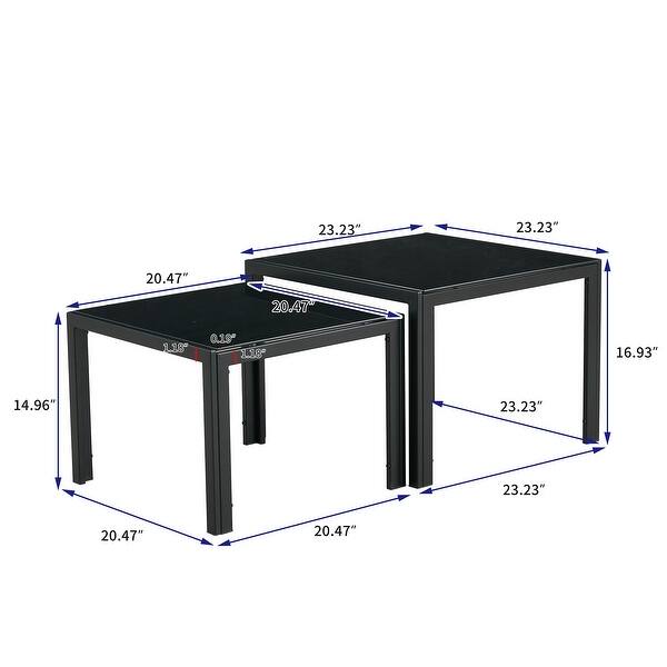 JASIWAY Modern Square Stacking Table Nesting Coffee Table (Set of 2 ...