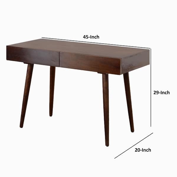 Wood Writing Desk with Two Drawers and Tapered Legs - Bed Bath & Beyond ...