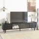 TV Stand TV Console with Sliding Fluted Glass Doors and Slanted Drawers ...